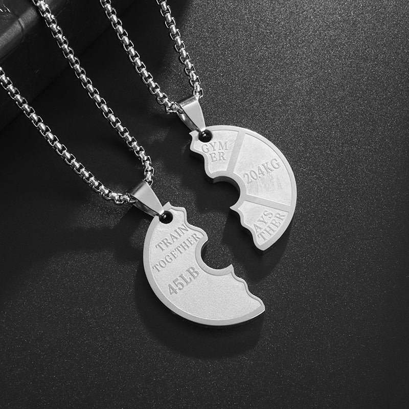 Couple Fitness Necklaces My Couple Goal Silver B