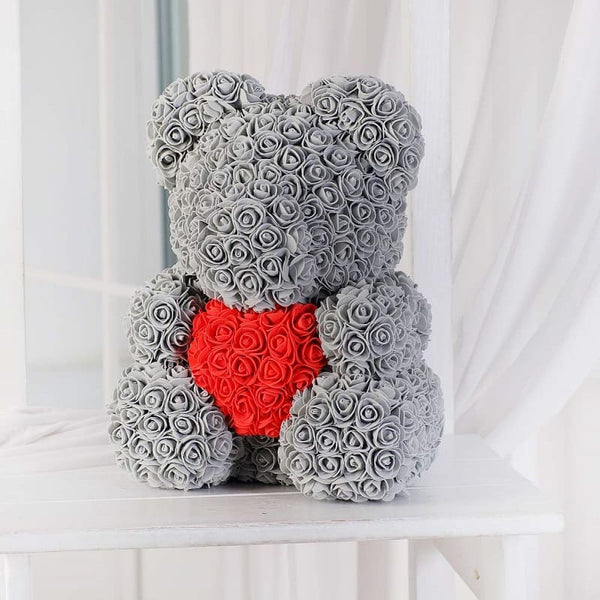 Gray Rose Teddy Bear | My Couple Goal