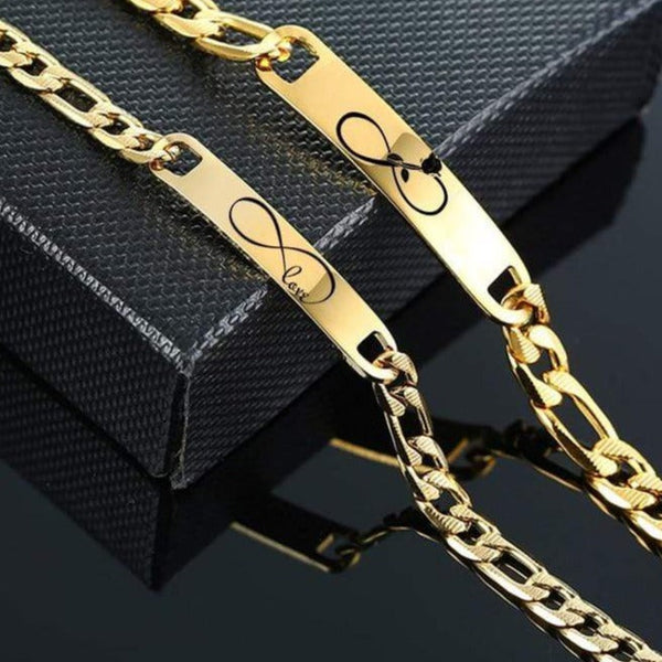 Gold Curb Chain Bracelet for Couples | My Couple Goal