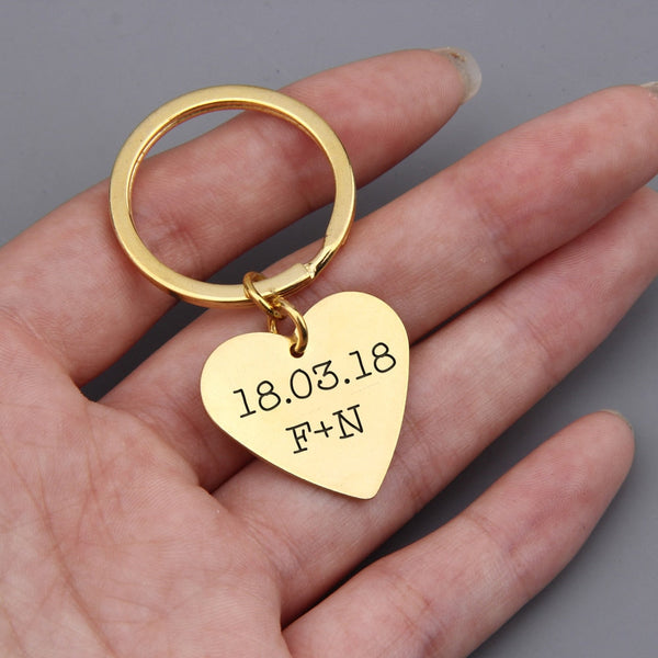 Custom Engraved Heart Keychains | My Couple Goal